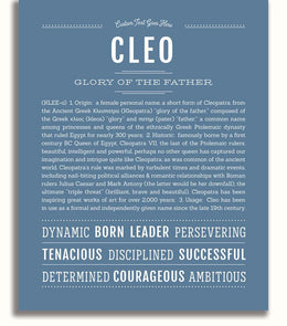 Cleo Personalized Name Meaning Art Prints – Name Stories