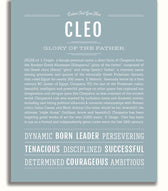 Cleo Personalized Name Meaning Art Prints – Name Stories