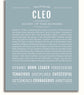Cleo Personalized Name Meaning Art Prints – Name Stories