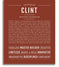 Clint | Name Art Print – Name Stories