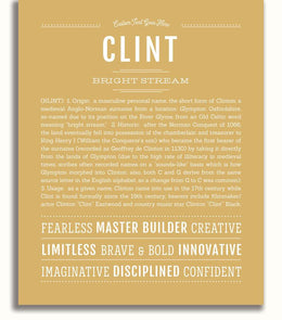 Clint | Name Art Print – Name Stories