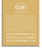 Clint Personalized Name Meaning Art Prints – Name Stories