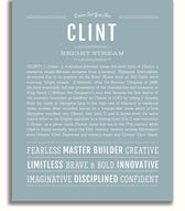 Clint Personalized Name Meaning Art Prints – Name Stories
