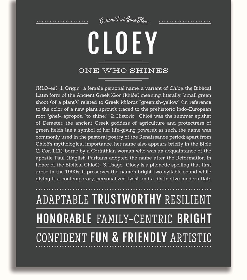 Cloey | Name Art Print – Name Stories
