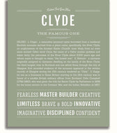 Clyde Personalized Name Meaning Art Prints – Name Stories