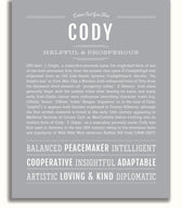 Cody | Name Art Print – Name Stories