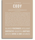 Cody | Name Art Print - Personalized Custom Gifts – Name Stories