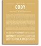 Cody | Name Art Print – Name Stories