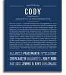 Cody | Name Art Print – Name Stories