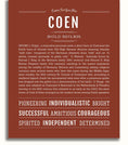 Coen | Name Art Print – Name Stories
