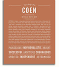 Coen | Name Art Print – Name Stories