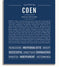 Coen | Name Art Print – Name Stories
