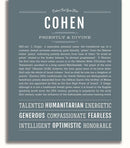 Cohen | Name Art Print – Name Stories