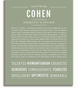 Cohen | Name Art Print – Name Stories