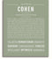 Cohen Personalized Name Meaning Art Prints – Name Stories