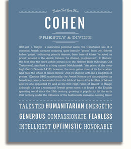 Cohen | Name Art Print – Name Stories