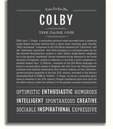 Colby Personalized Name Meaning Art Prints – Name Stories