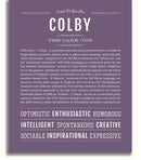 Colby Personalized Name Meaning Art Prints – Name Stories