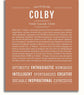 Colby Personalized Name Meaning Art Prints – Name Stories