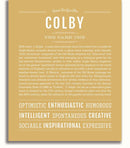 Colby Personalized Name Meaning Art Prints – Name Stories