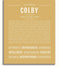 Colby Personalized Name Meaning Art Prints – Name Stories