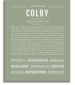 Colby | Name Art Print – Name Stories
