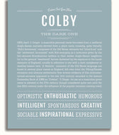 Colby Personalized Name Meaning Art Prints – Name Stories