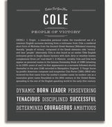 Cole | Name Art Print – Name Stories