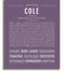 Cole Personalized Name Meaning Art Prints – Name Stories