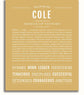 Cole Personalized Name Meaning Art Prints – Name Stories