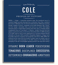 Cole Personalized Name Meaning Art Prints – Name Stories