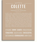 Colette Personalized Name Meaning Art Prints – Name Stories