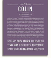 Colin Personalized Name Meaning Art Prints – Name Stories