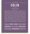 Colin Personalized Name Meaning Art Prints – Name Stories