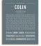 Colin Personalized Name Meaning Art Prints – Name Stories