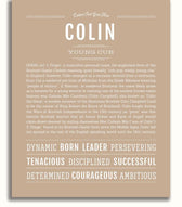 Colin Personalized Name Meaning Art Prints – Name Stories