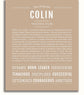 Colin Personalized Name Meaning Art Prints – Name Stories