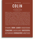 Colin Personalized Name Meaning Art Prints – Name Stories
