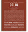 Colin Personalized Name Meaning Art Prints – Name Stories