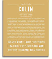 Colin Personalized Name Meaning Art Prints – Name Stories