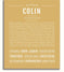 Colin Personalized Name Meaning Art Prints – Name Stories