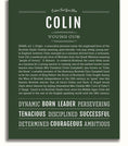 Colin Personalized Name Meaning Art Prints – Name Stories