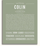 Colin Personalized Name Meaning Art Prints – Name Stories