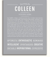 Colleen Personalized Name Meaning Art Prints – Name Stories