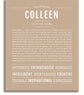 Colleen Personalized Name Meaning Art Prints – Name Stories