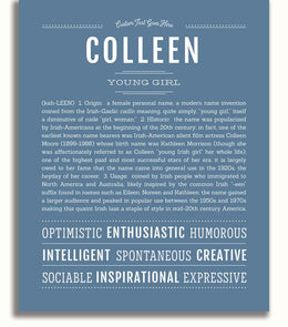Colleen Personalized Name Meaning Art Prints – Name Stories