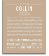 Collin Personalized Name Meaning Art Prints – Name Stories