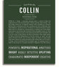 Collin Personalized Name Meaning Art Prints – Name Stories