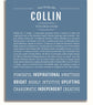 Collin Personalized Name Meaning Art Prints – Name Stories