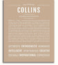 Collins (female) | Name Art Print – Name Stories